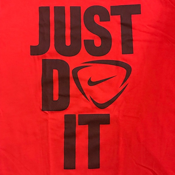 Nike | Shirts | Nike Drifit Red Just Do It Tee | Poshmark